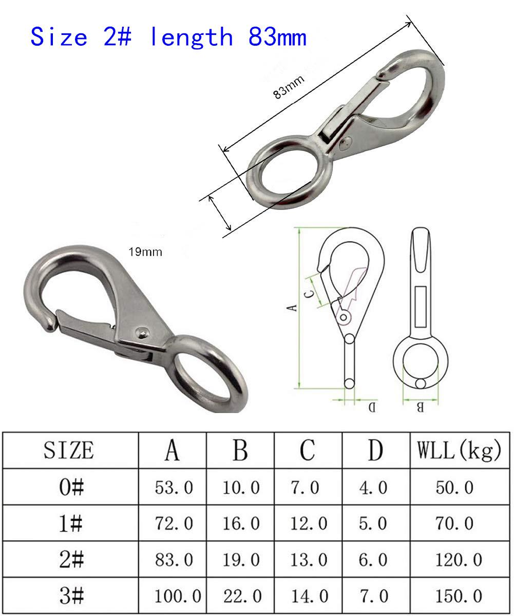 marine hardware 304/316 stainless steel fixed eye snap hook - ZB6207 ...