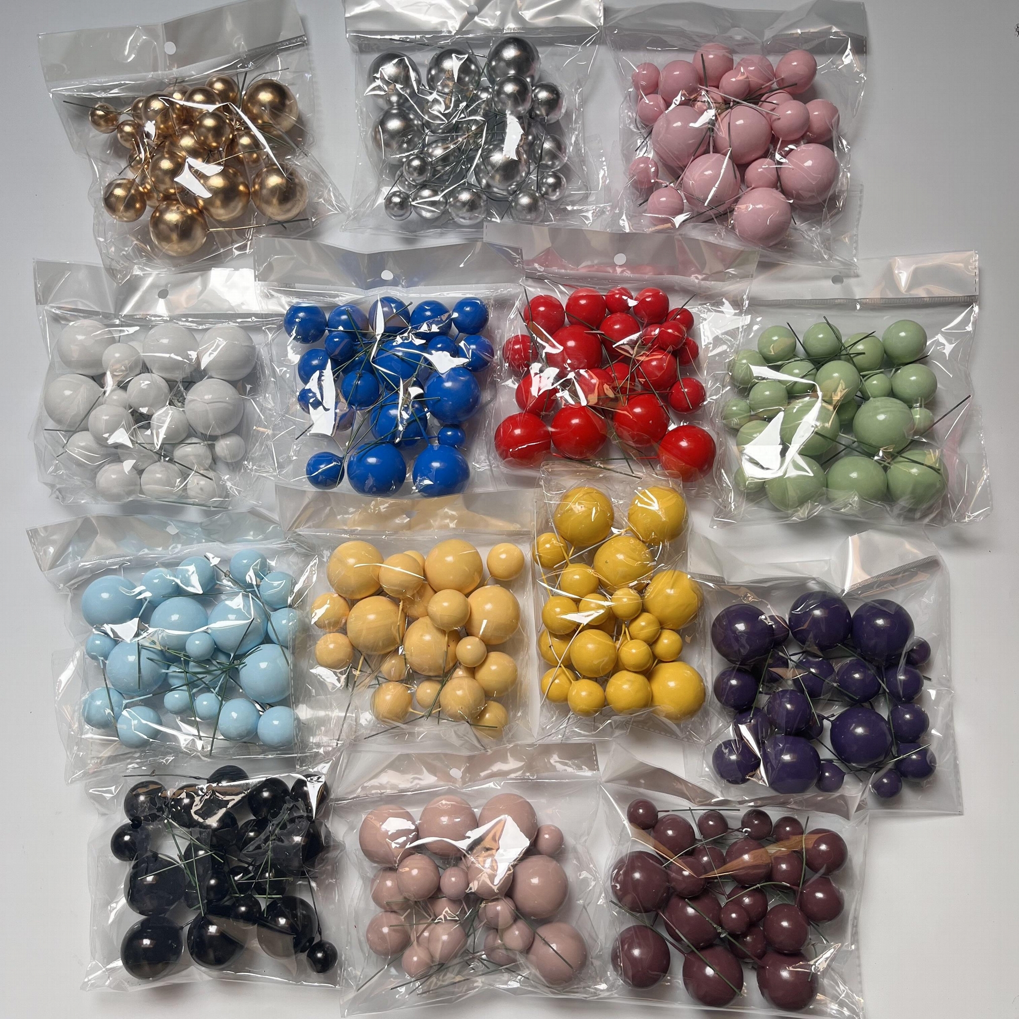 faux balls cake decoration topper foam ball glitter balls cake toppers ...