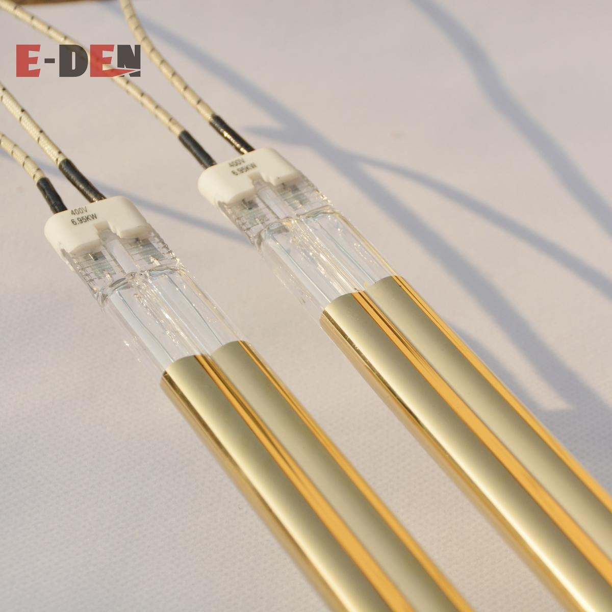 400V 7000W 1450mm IR Heating Lamp Gold Reflector Twin Tube Shortwave IR ...