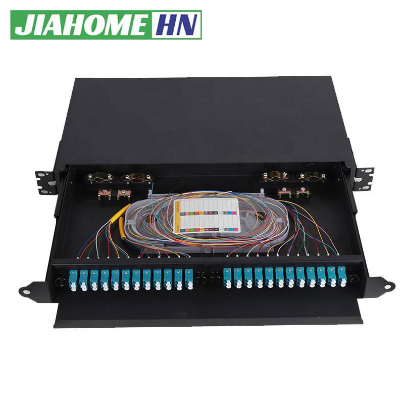 FTTH 19 INCH 1U ODF SLIDING PATCH PANEL FIBER OPTIC 24 PORTS TERMINAL ...