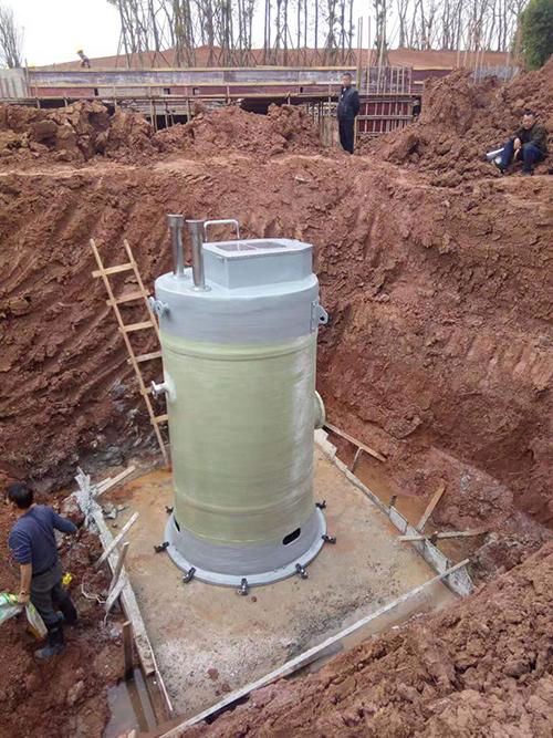 3.8m x 19.8m Large Integrated Prefabricated Pump Station GRP Material ...