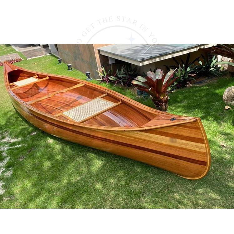 Canadina cedar wooden canoe fishing kayak rowing boat with paddle - MTS ...