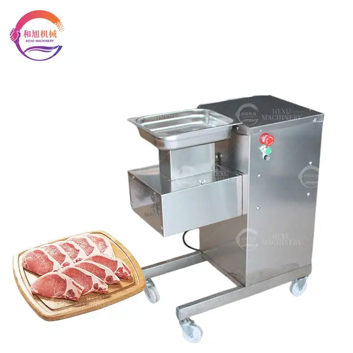 Two Blades Fresh Meat Slicing Equipment For Cutting Cooked Meat ...