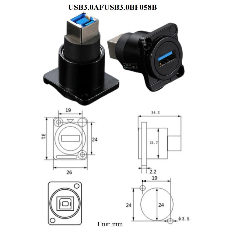 鋅合金矩形d type面板螺絲安裝usb3.0 a b usb c type c接頭插座模塊 - USB3.0 USB C - 慧聯 (中國 生產商) - 端子、連接器 - 電子元器件 產品 ...