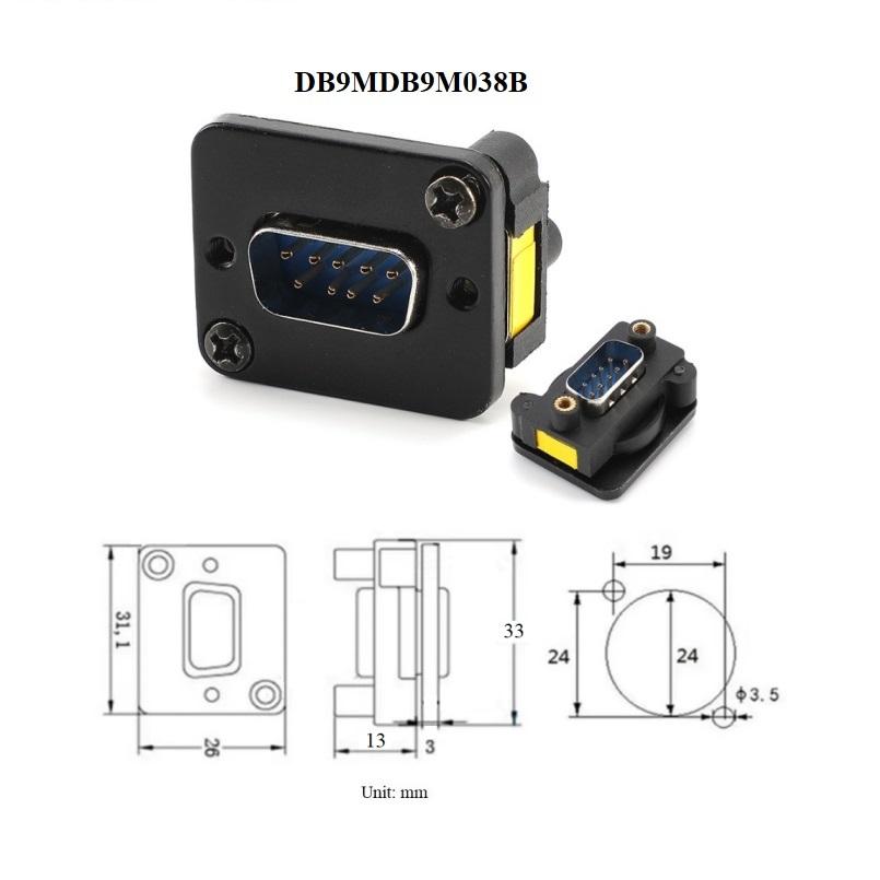 chassis panel screw mount VGA RS232 db9 db15 connector extender coupler ...
