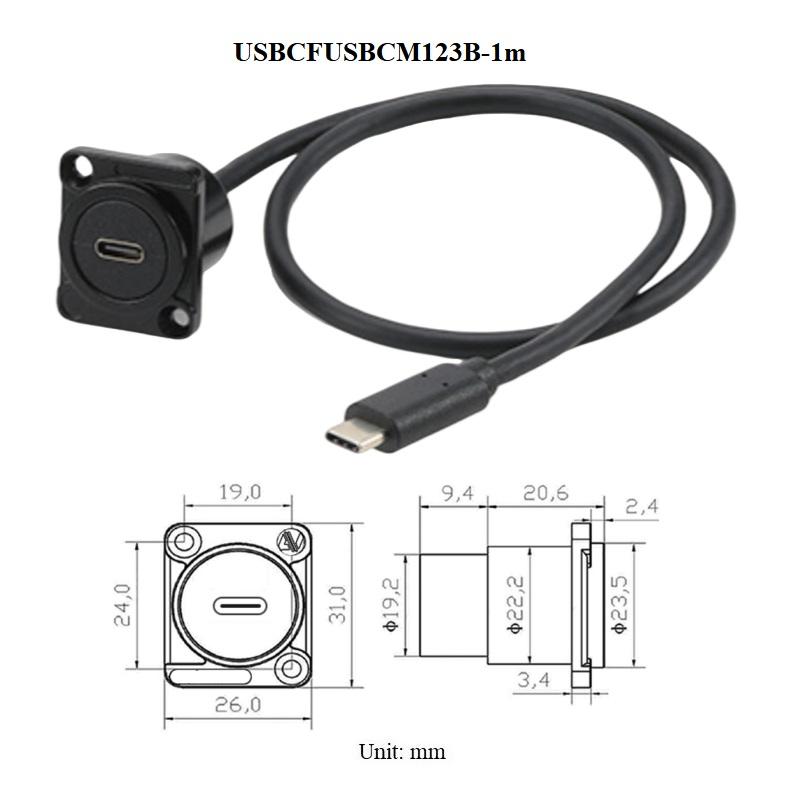d type screw panel chassis mount usb3.0 a usb c type c hdtv hdmi ...