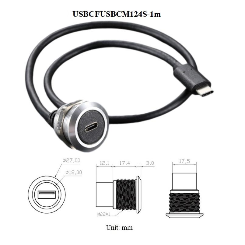 d type screw panel chassis mount usb3.0 a usb c type c hdtv hdmi ...
