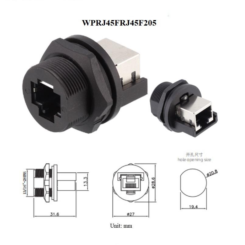 screw panel chassis waterproof rj45 connector d type rj45 cat5e cat6a ...