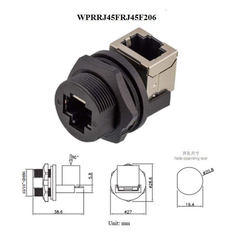 screw panel chassis waterproof rj45 connector d type rj45 cat5e cat6a ...