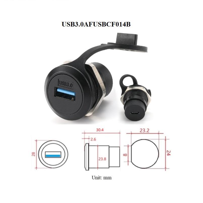 Zinc alloy d type chassis panel screw mount usb c type c connector ...