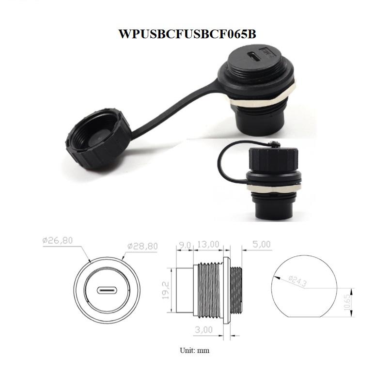 Zinc alloy d type chassis panel screw mount usb c type c connector ...