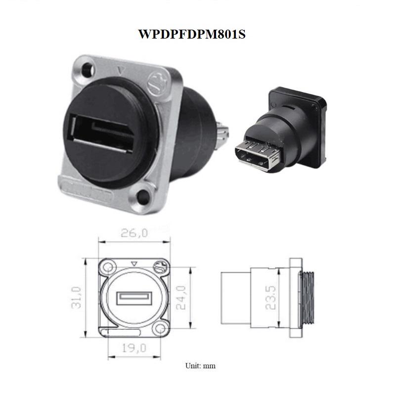 waterproof d type panel chassis mount display port dp1.2 female male ...