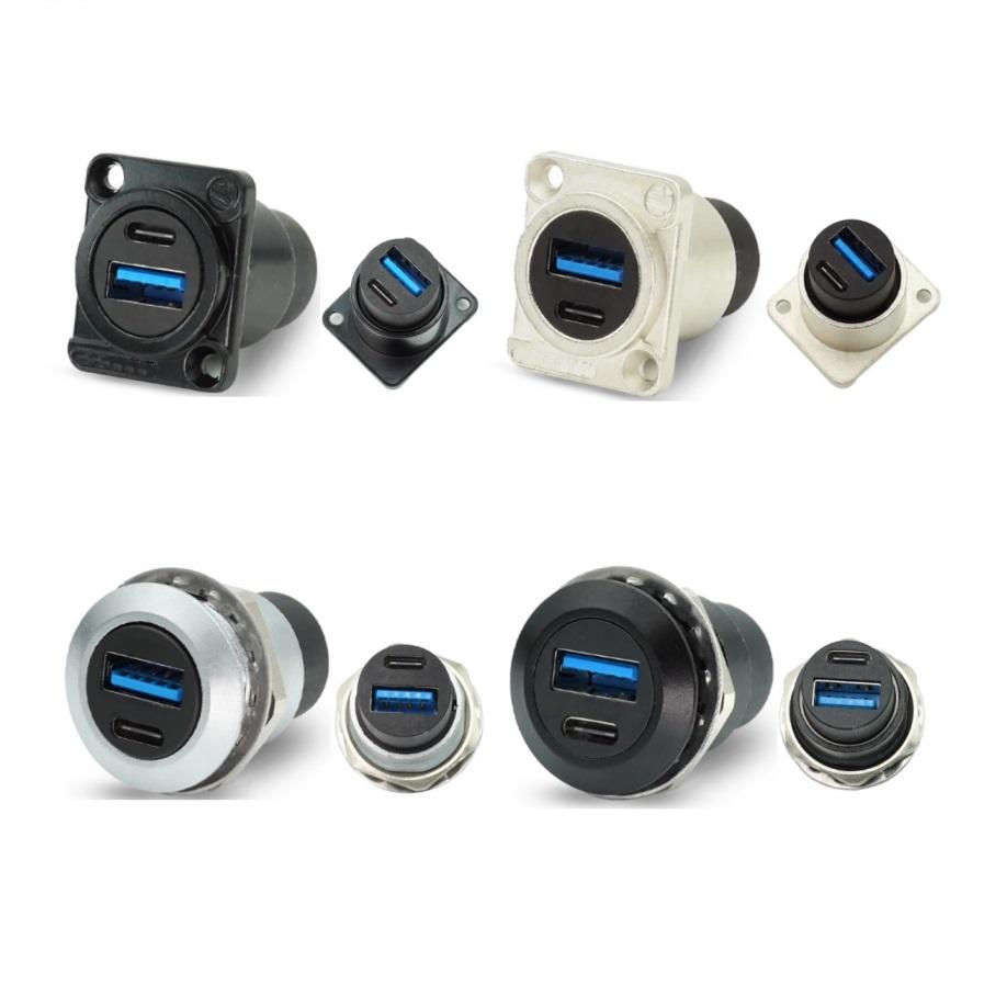 d type chassis panel screw mount usb3.0a usb c type c 2 in 1 connector ...