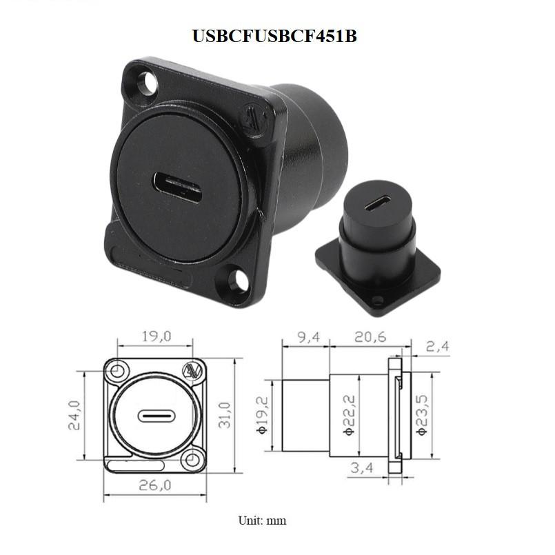 d type chassis panel screw mount usb c type c connector - USBCTYPEC ...