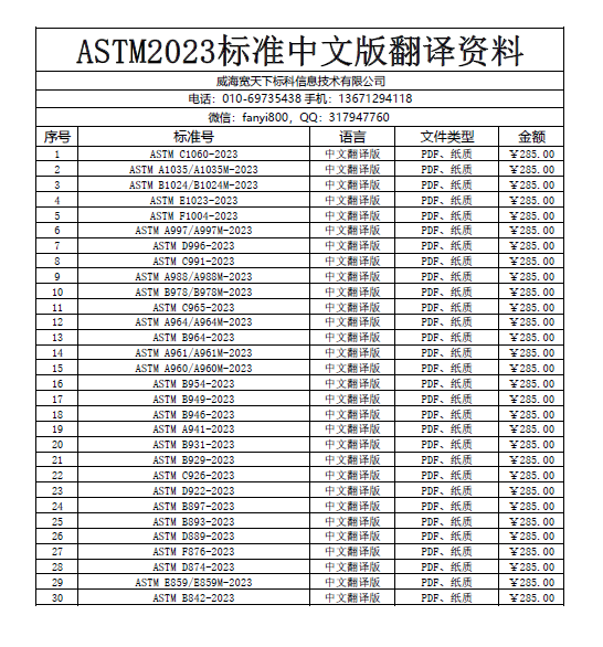 ASTM標準中文版資料 - 中文版ASTM (中國 服務或其他) - 書籍 - 出版 產品 「自助貿易」