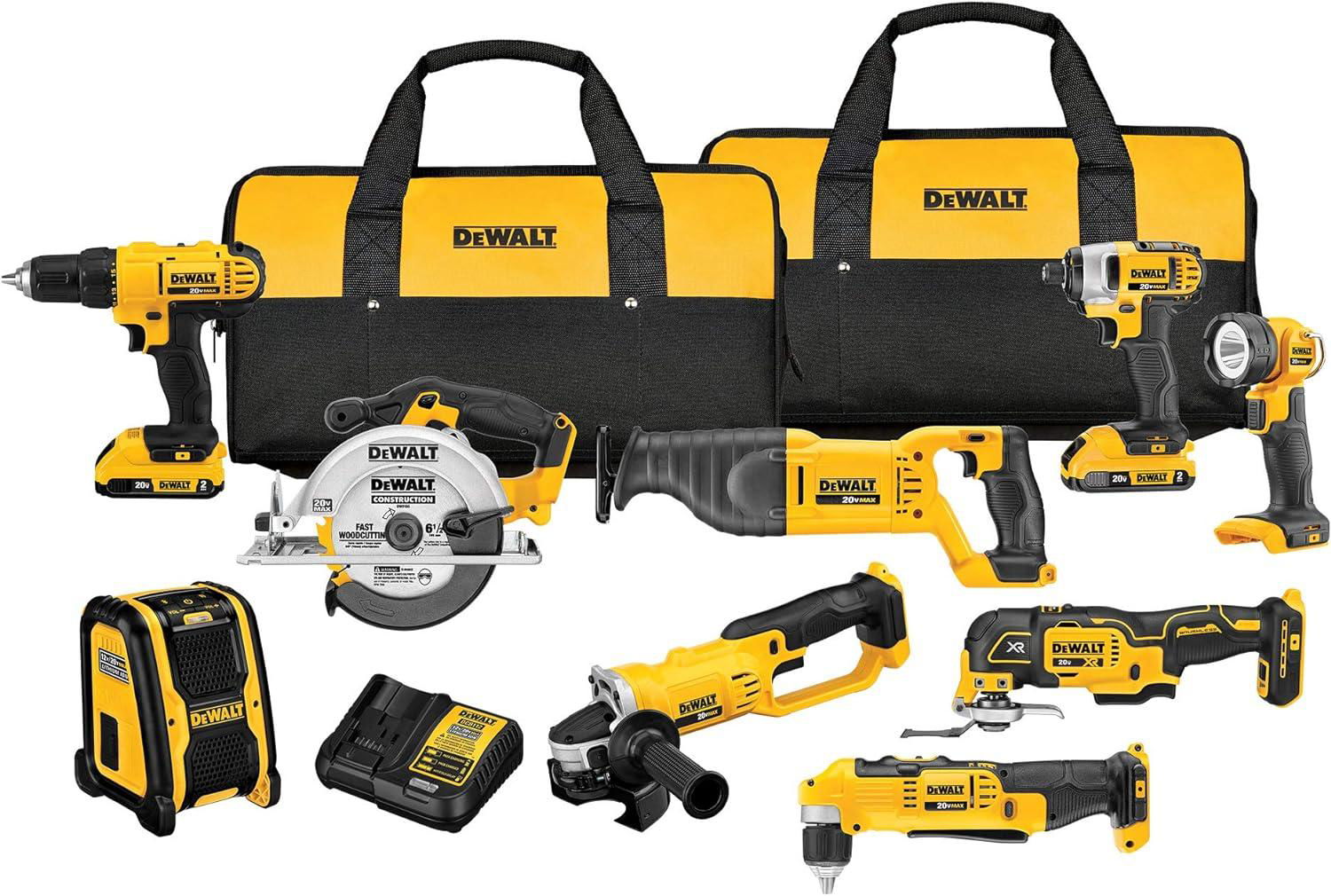 DEWALT 20V MAX Power Tool Combo Kit, 9-Tool Cordless Power Tool Set ...