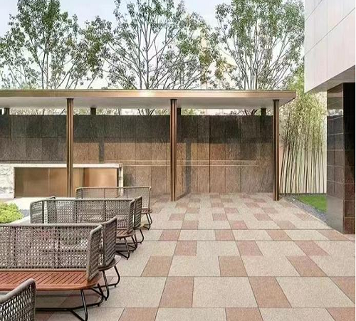 Peach red Ecological Paving Stone 18mm Outdoor Anti-slip Floor tiles ...