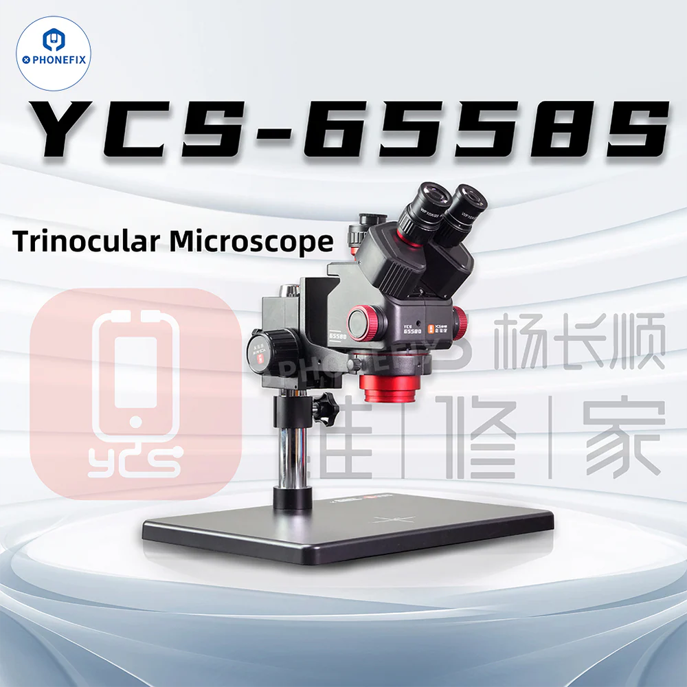 YCS-6558S HD Trinocular Stereo Microscope for PCB Chip Observation ...