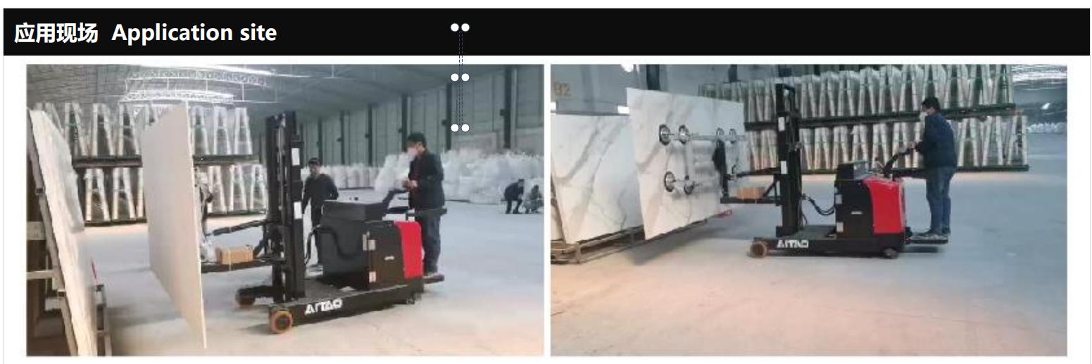 Suction cup electronic forklift for loading and unloading big slab ...