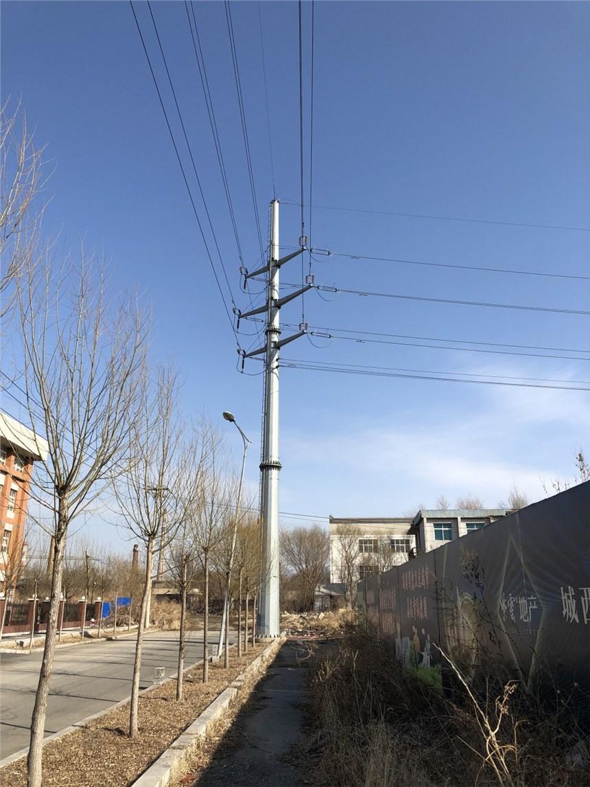 66kv power steel pipe pole, power steel pipe tower, anchor bolt, steel ...