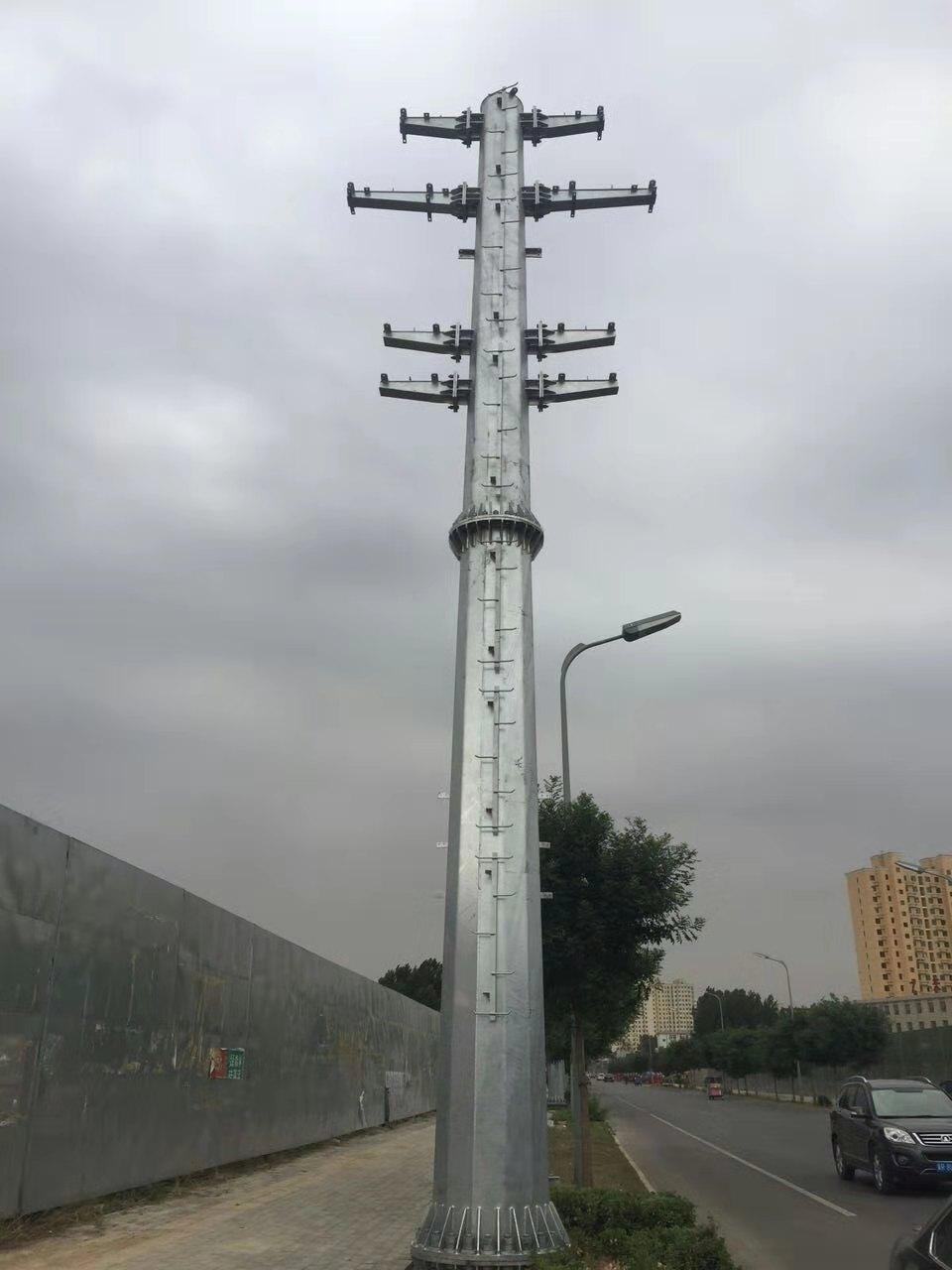 66kv power steel pipe pole, power steel pipe tower, anchor bolt, steel ...