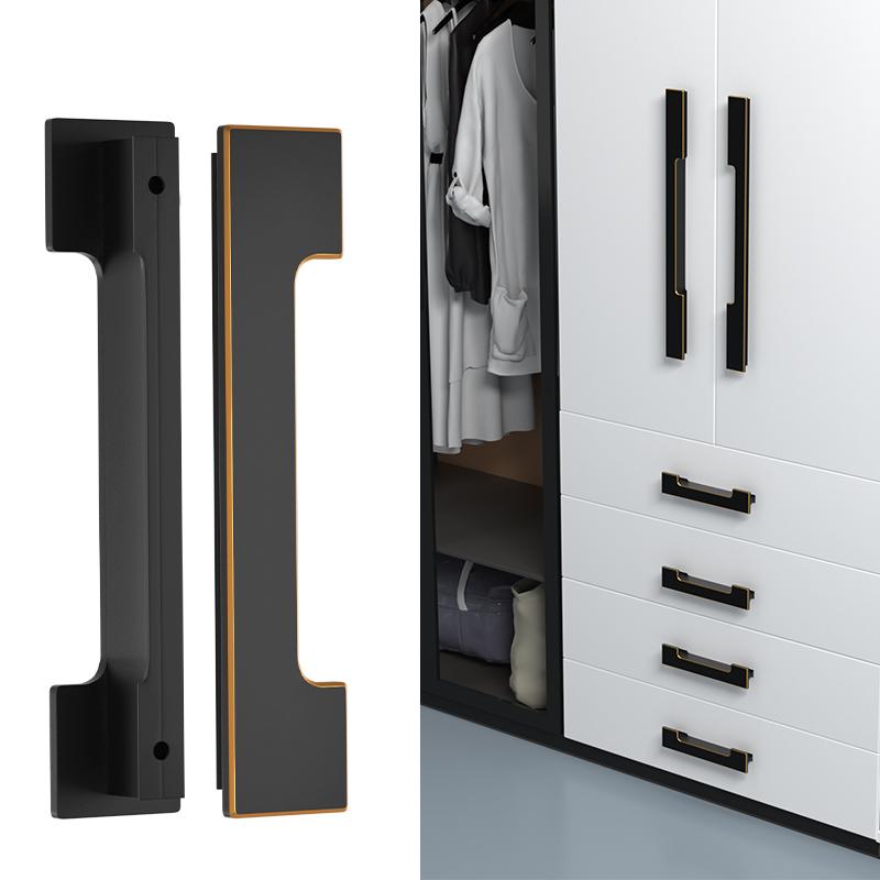 cabinet handle Concave Gold-rimmed aluminum alloy handle door, wardrobe ...