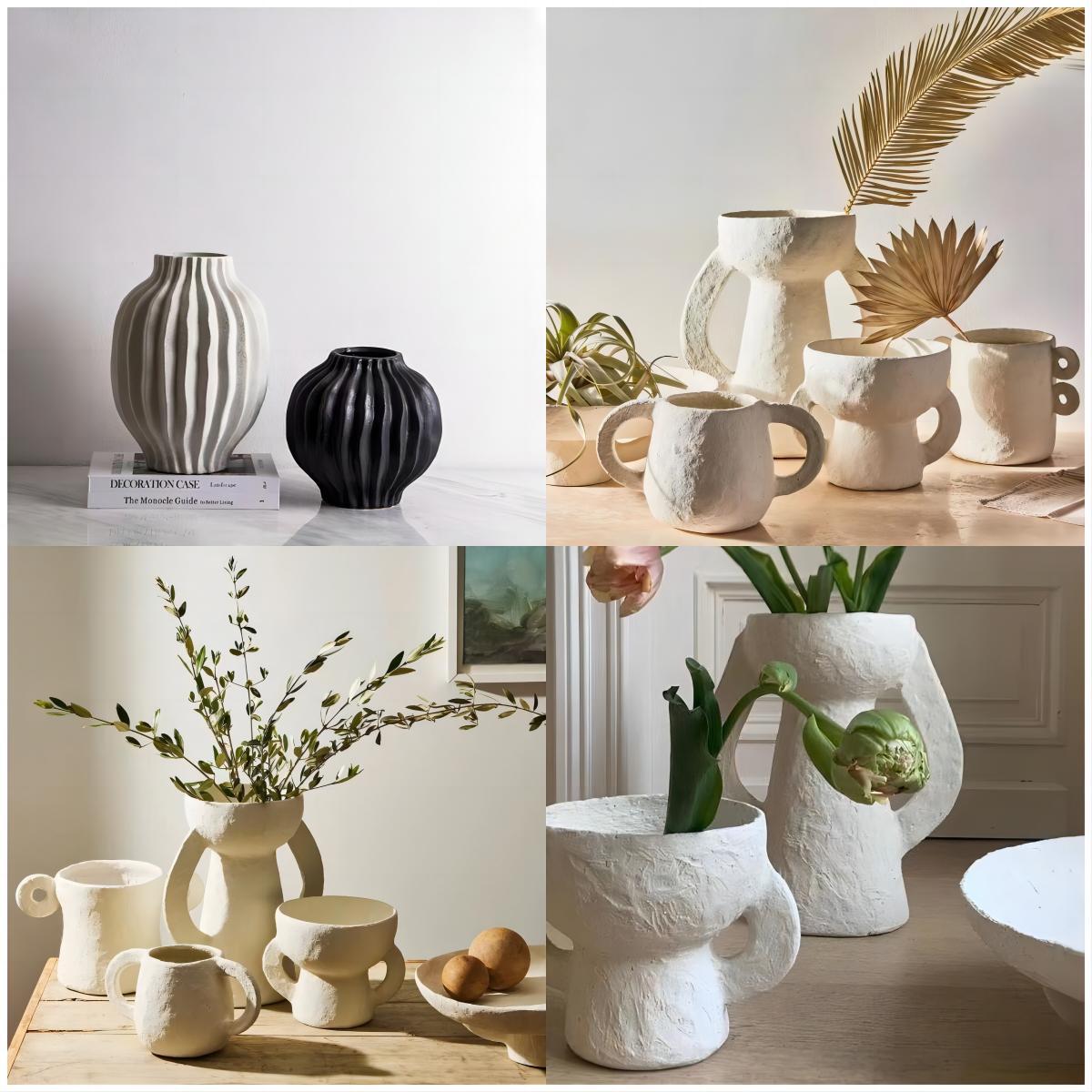 Cement Resin Ceramic Flower Pot Ceramic Vase Home Decoration - JTH ...