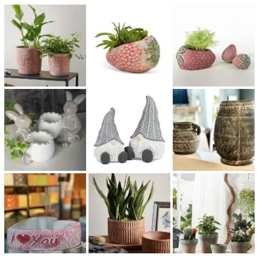 Cement Resin Ceramic Flower Pot Ceramic Vase Home Decoration - JTH ...