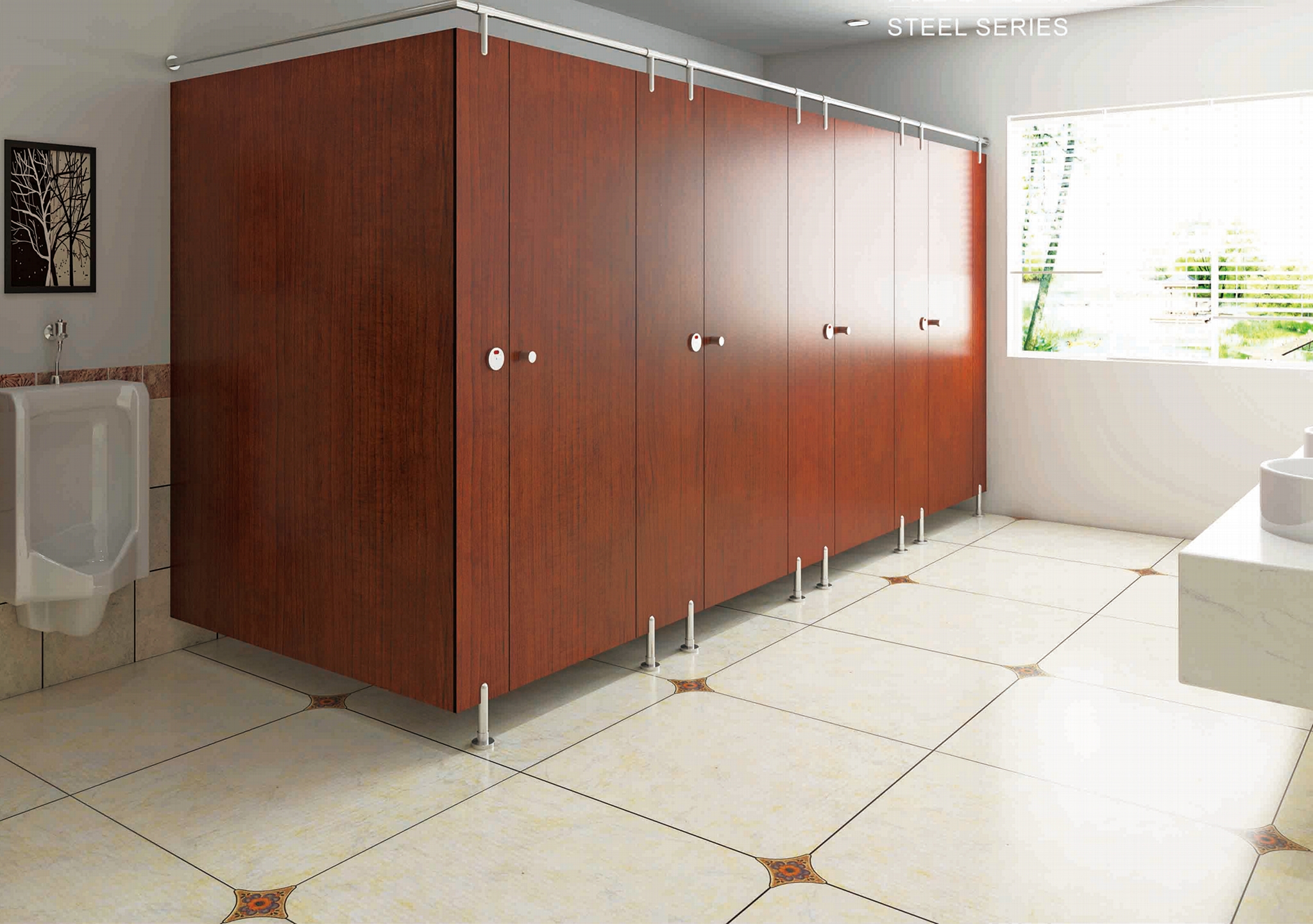 High Pressure Laminate Phenolic Changing Room Toilet Partitions