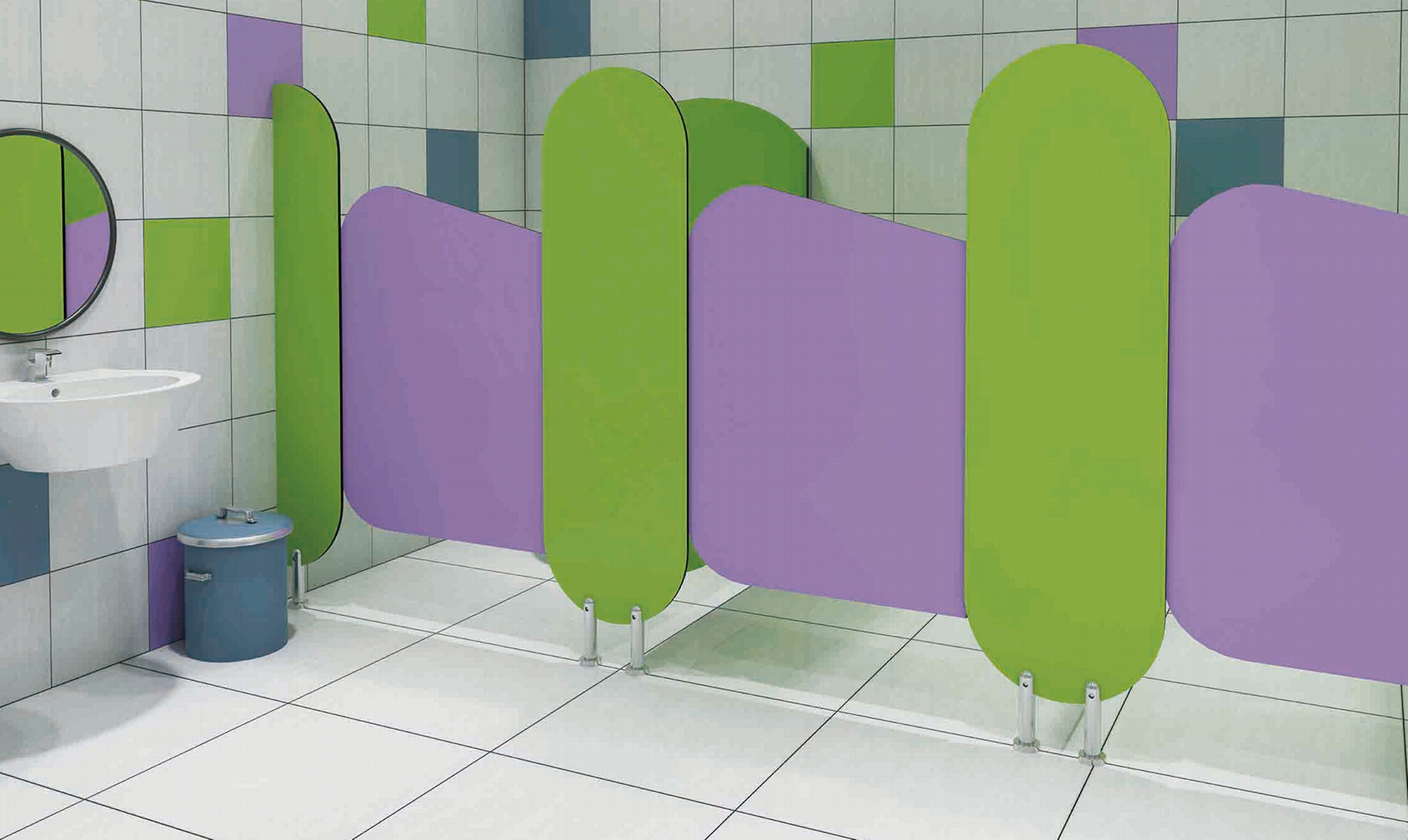 High Pressure Laminate Phenolic Changing Room Toilet Partitions