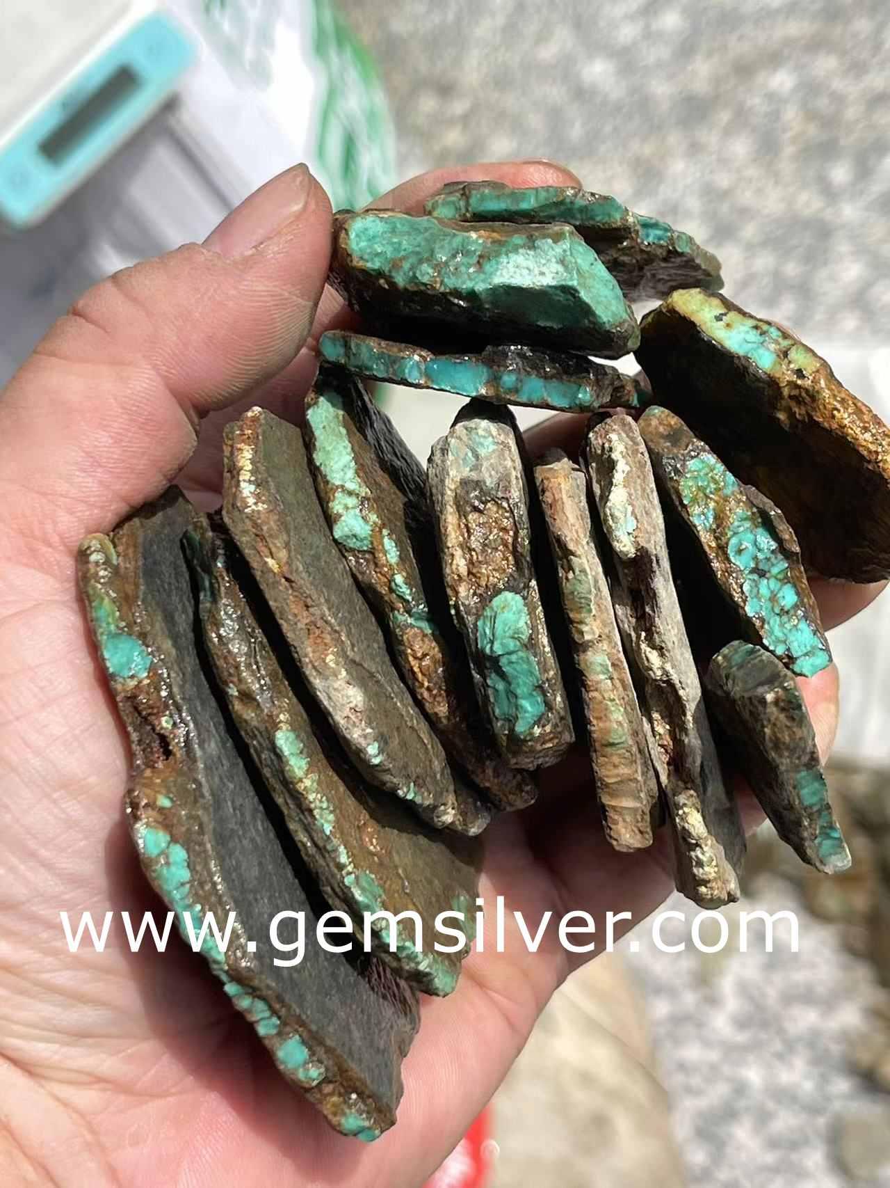 natural Hubei turquoise rough material - TR001 - Gemsilver (China ...