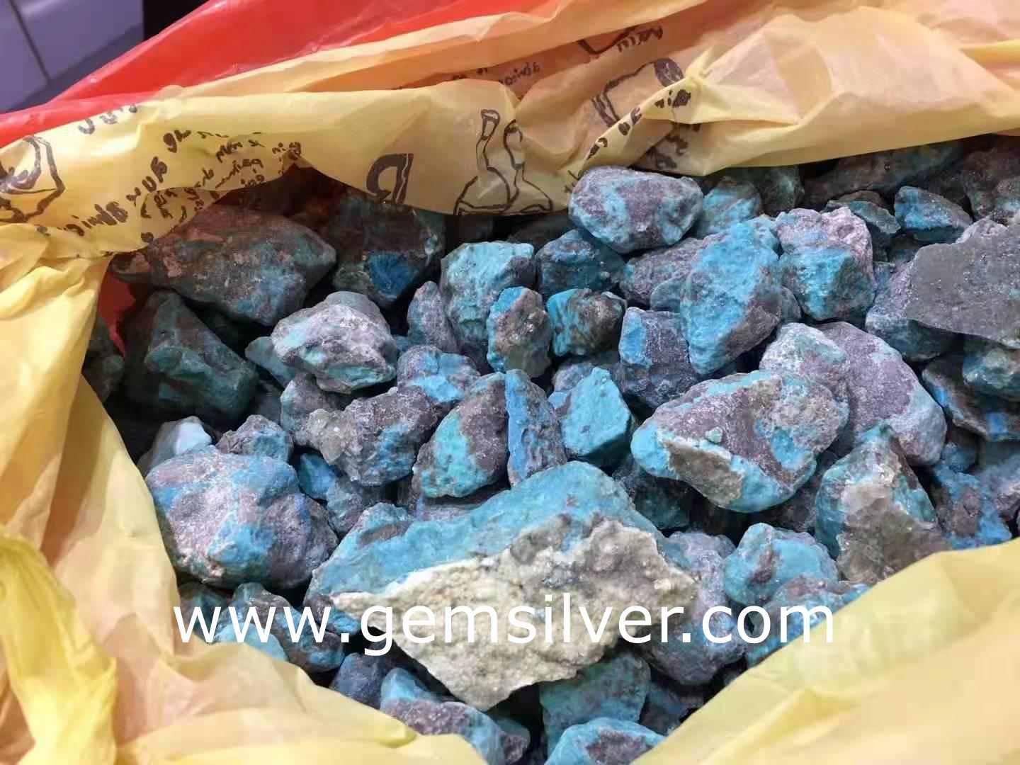 natural Hubei turquoise rough material - TR001 - Gemsilver (China ...