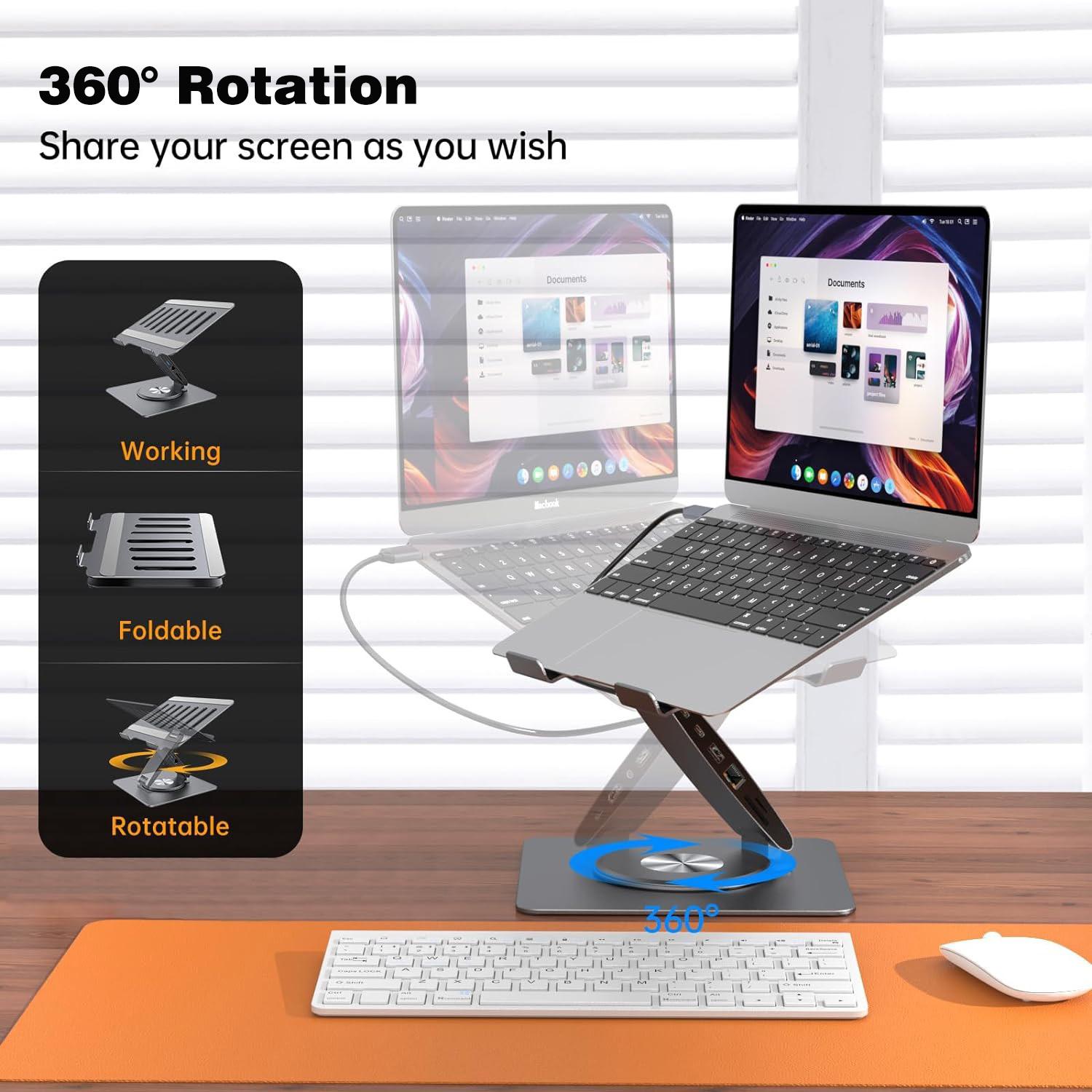 PCR100E OriginNeo Rotablet Aluminum Laptop Stand with Docking Station ...