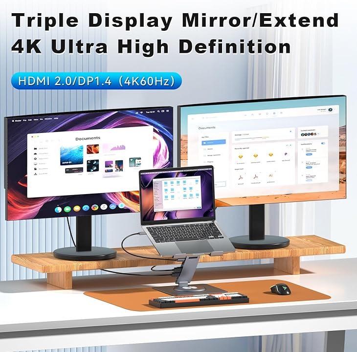 PCR100E OriginNeo Rotatable Aluminum Laptop Stand with Docking Station ...