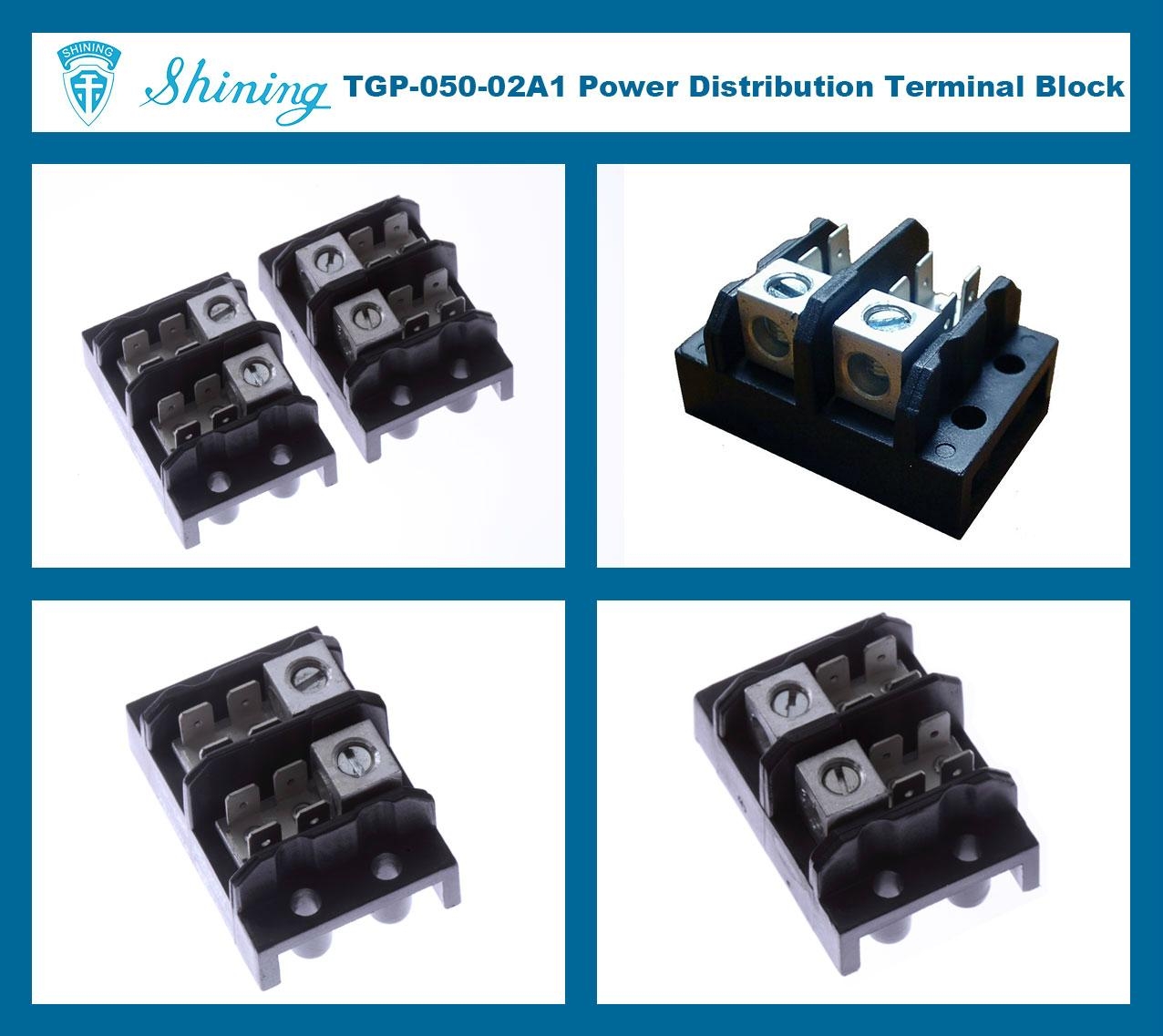 TGP-050-02A1 600V 50A Quick Connect 2-Pole Power Terminal Block ...