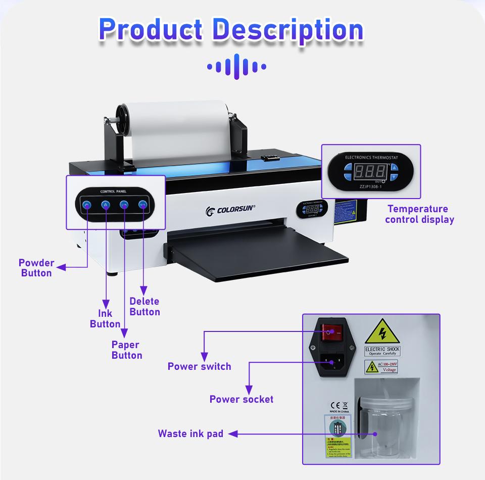 A3 R1390 Roll DTF Printer + PET Film Oven package price - Colorsun (China Manufacturer ...