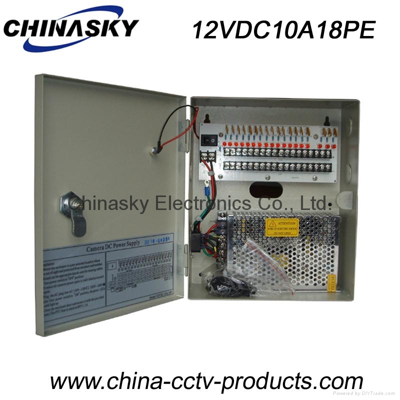 CCTV Camera Power Supply Box 12V 10A18 Channel with LED and Lock ...