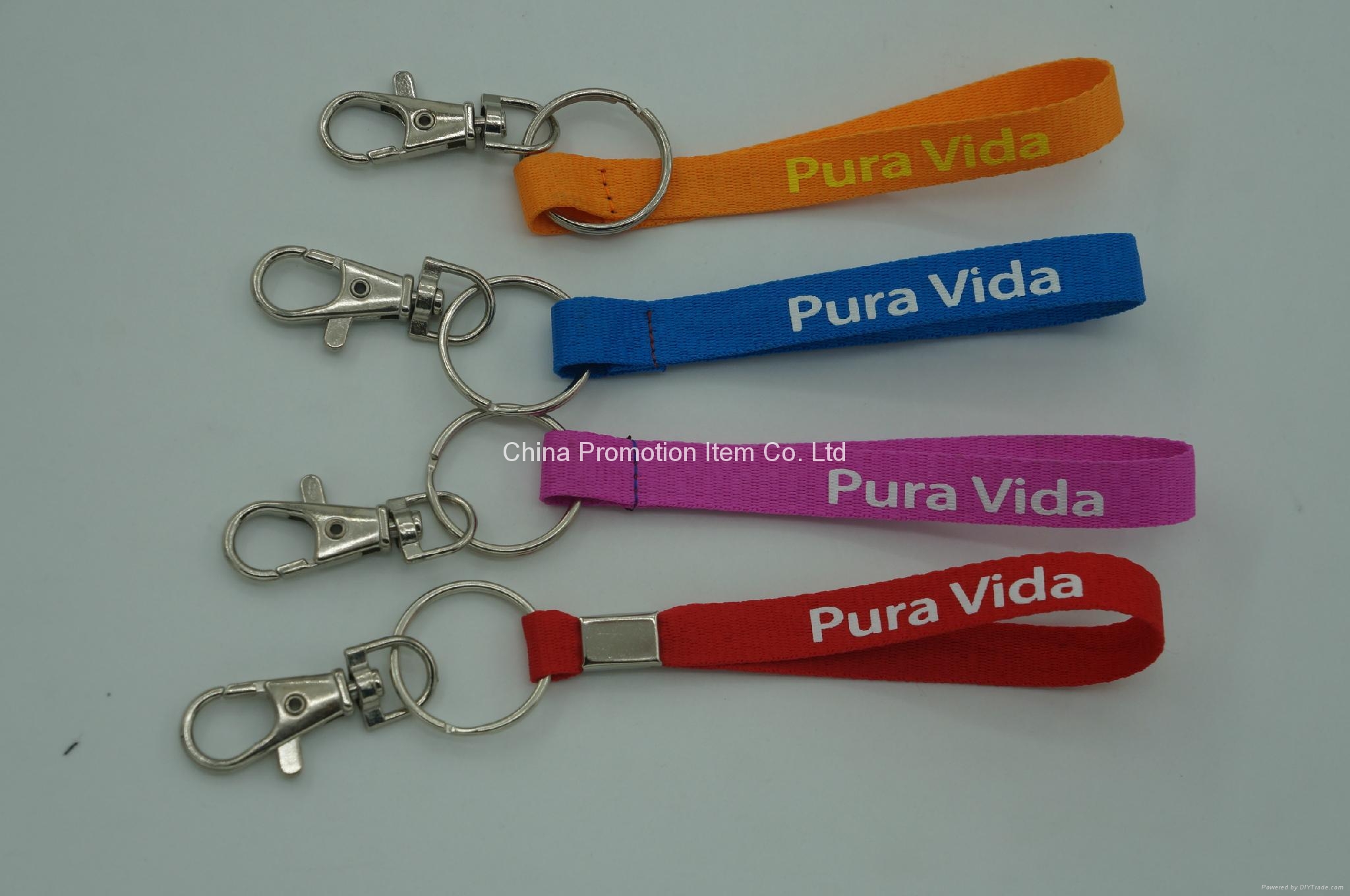 Custom polyester different colors short lanyard keychain - XZ-01606143 ...