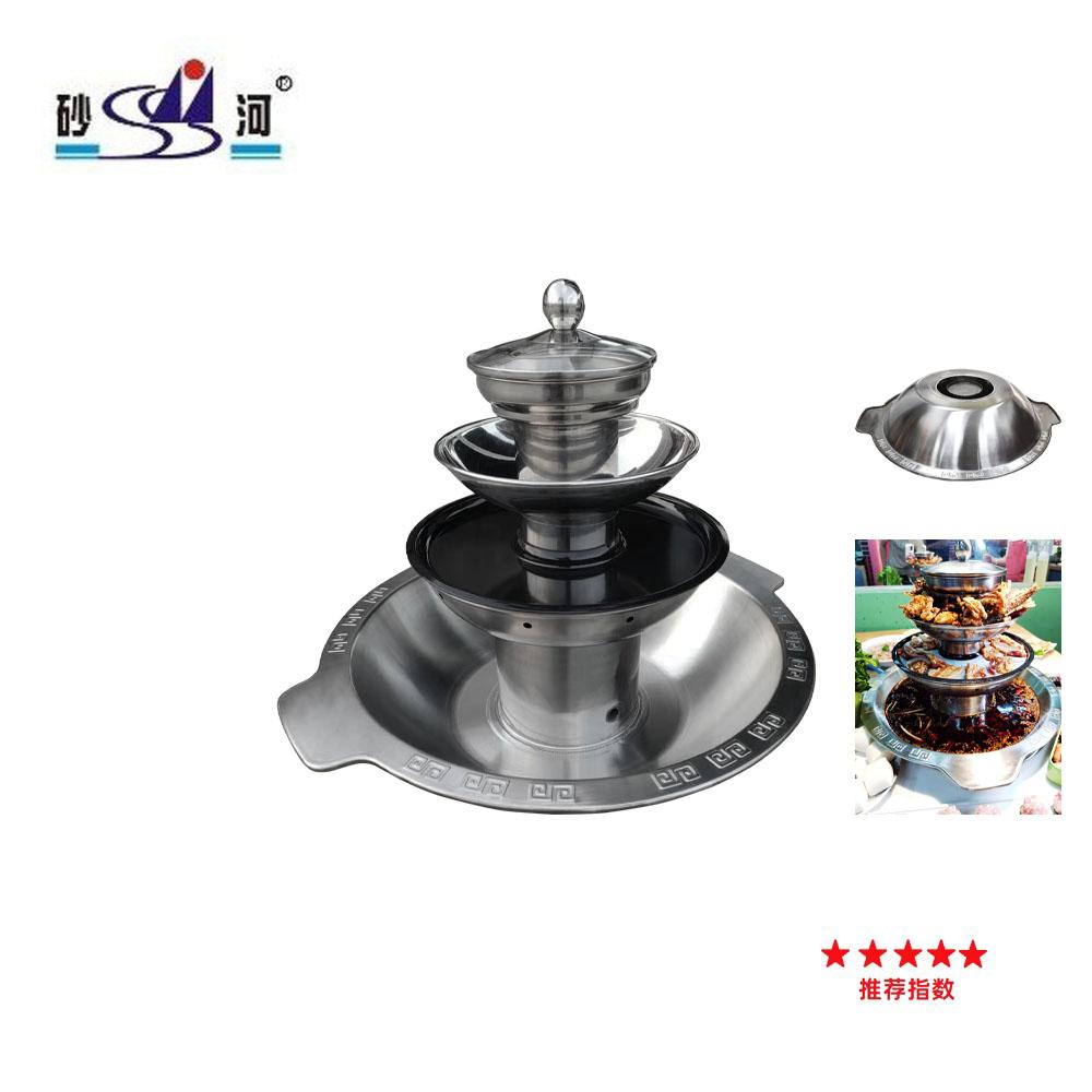 2 layers pagoda cooking pot of Four grids hot pot with BBQ pan (China ...