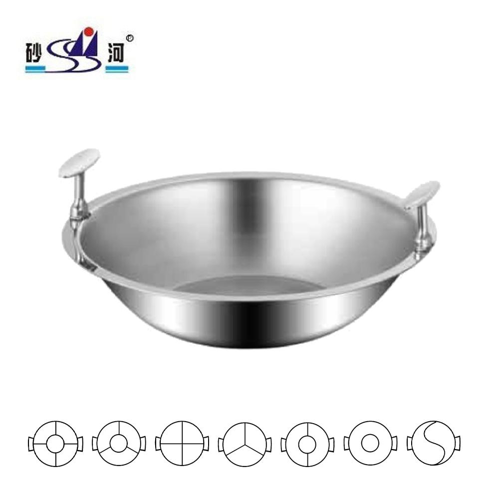 Vertical Handle Hammer Pattern Hot Pot Cauldron Commercial Three Grid ...