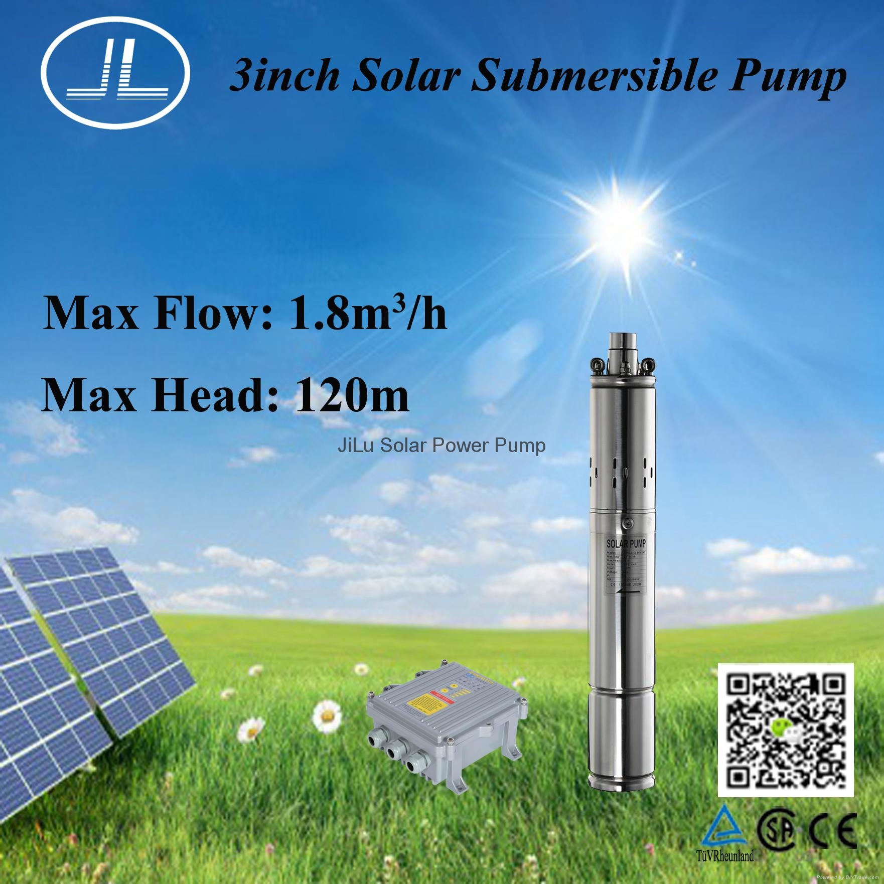 600W Solar Power Submersible Pump, Agriculture Pump,Household Pump ...