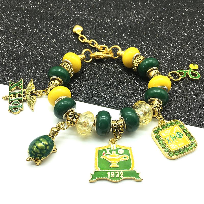 green and yellow sorority xho letter blanket chi eta phi custom brooch ...