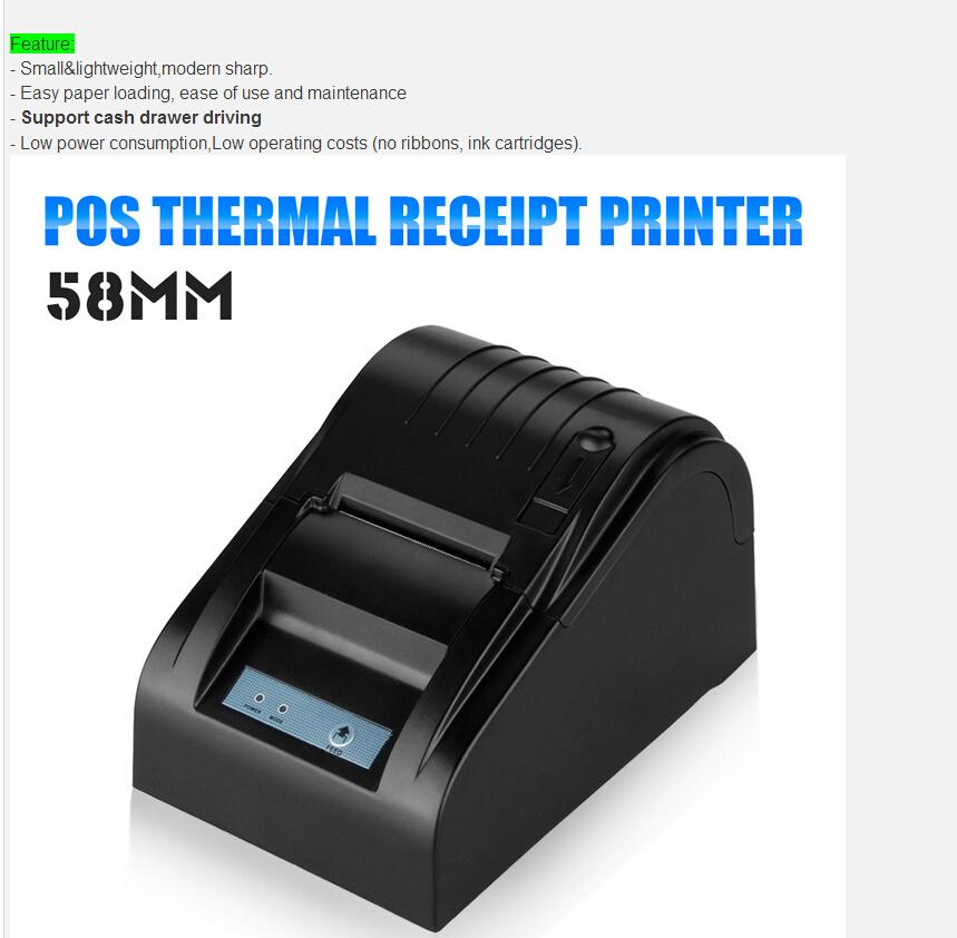 POS-5890T 58mm usb port thermal receipt printer mini receipt printer ...