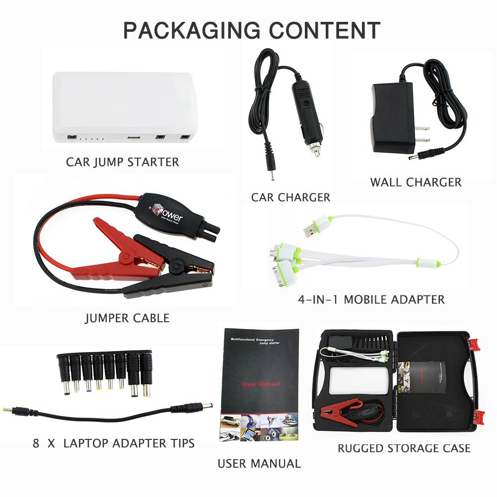 Emergency jump starter car tools car accessories with 10500mAh big ...