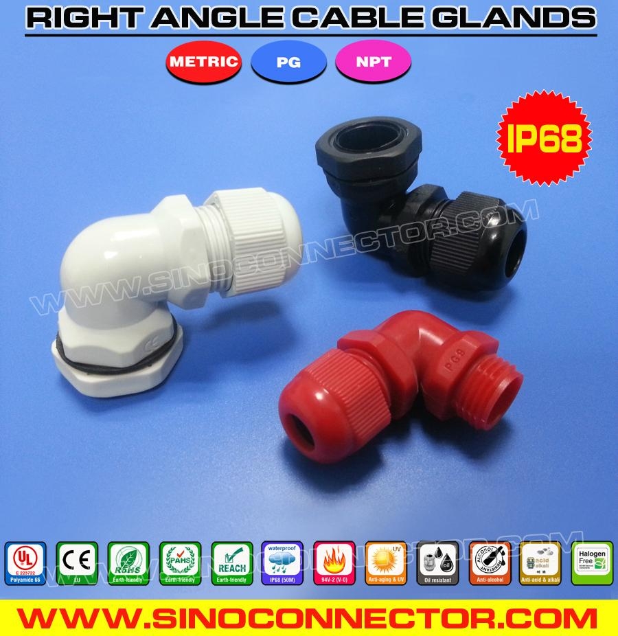 Plastic Right Angle Cable Glands (Polyamide Elbow Cable Glands) - PG ...
