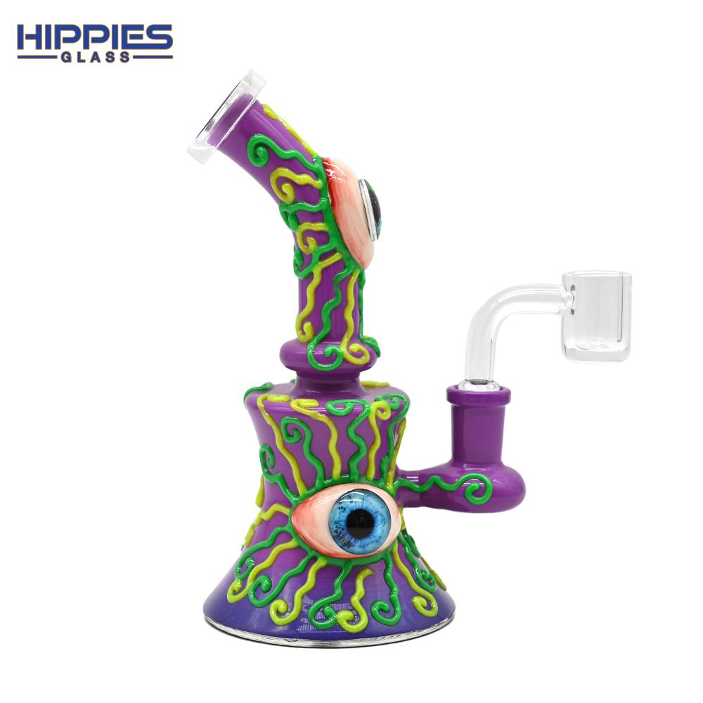 Glass Bong,Evil Eyes Glow In Dark,Glass Hookah,Borosilicate Glass water ...