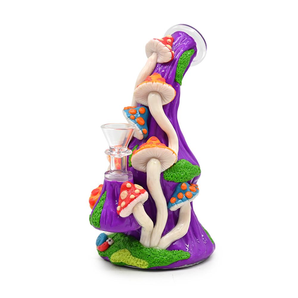 Glass Mushroom Bongs With Polymer Clay Decorations,Hand Painted Glass ...