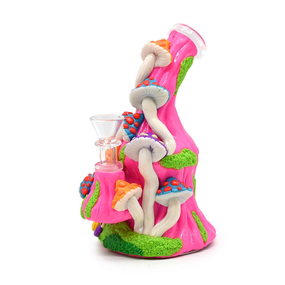 Glass Mushroom Bongs With Polymer Clay Decorations,Hand Painted Glass ...