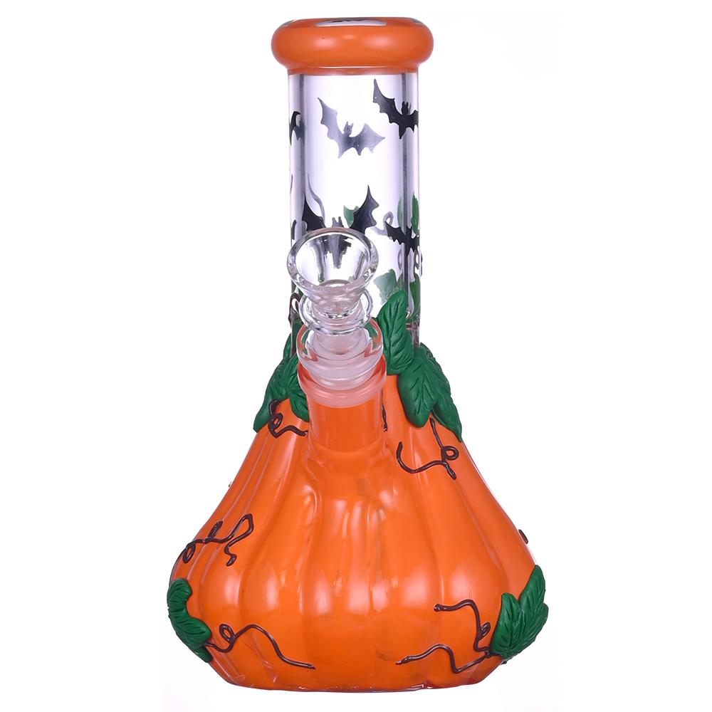Hand Drawn Pumpkin & Elves Glass Beaker Bong,Cute Halloween Pipe ...
