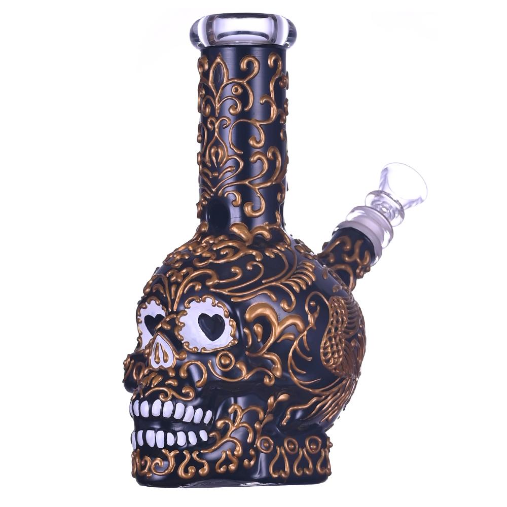 Hand Drawn Human Skeleton Glass Beaker Bong,Cute Halloween Pipe ...
